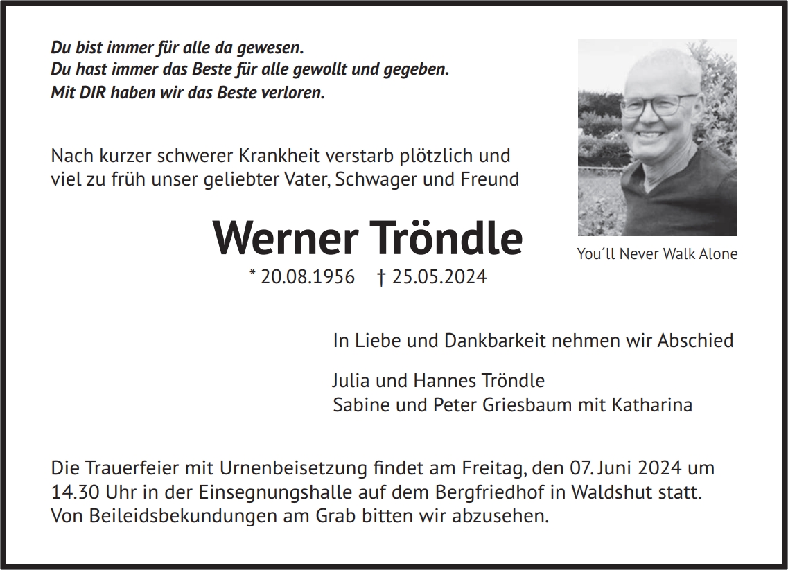 Werner Tröndle verstorben